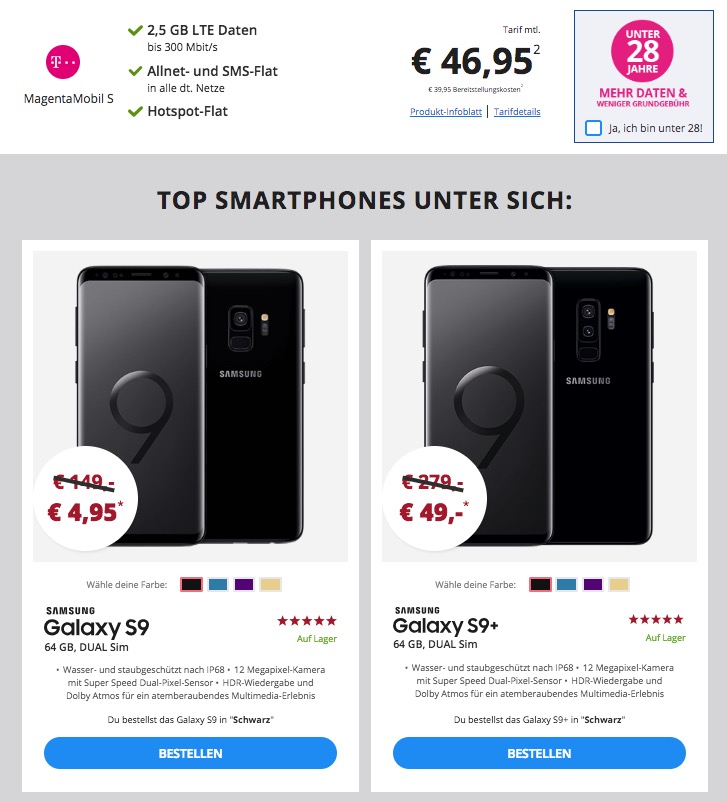 📲Telekom Magenta Mobil S (bis zu 8GB LTE) ab 29,95€ + StreamOn