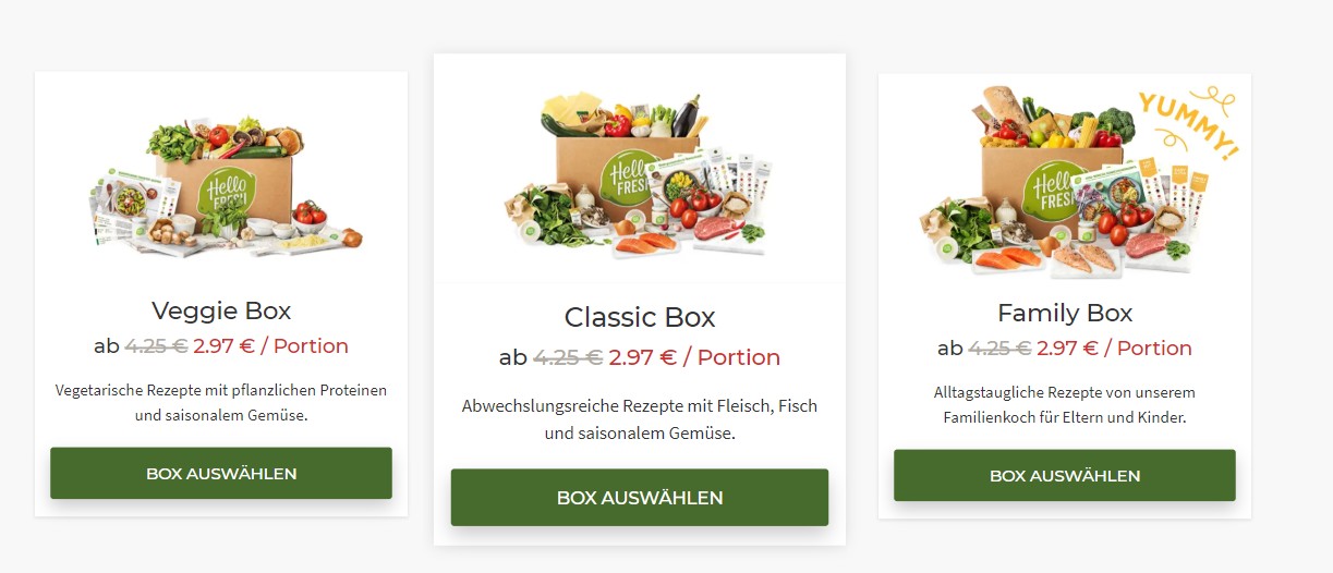 HelloFresh.de Gutscheine August 2023