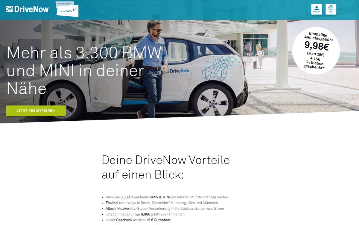 DriveNow Gutscheine Juli 2023
