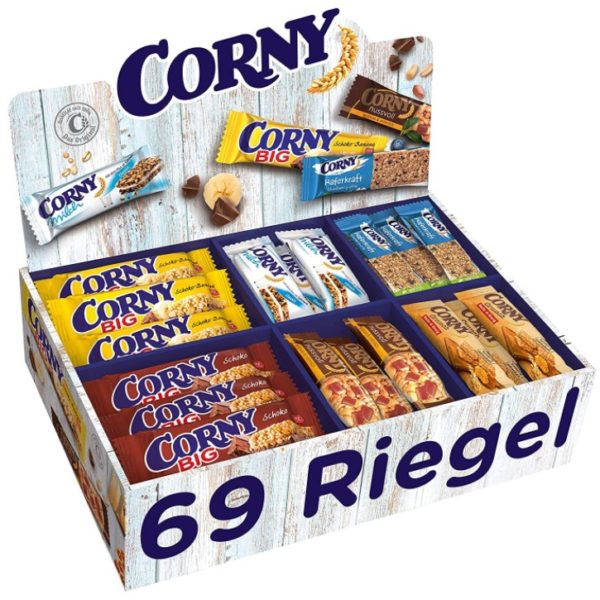 🌾🍫 Corny Bestseller-Box mit 69 Riegeln für 23,23€ (statt 46€) - 0,34 ...