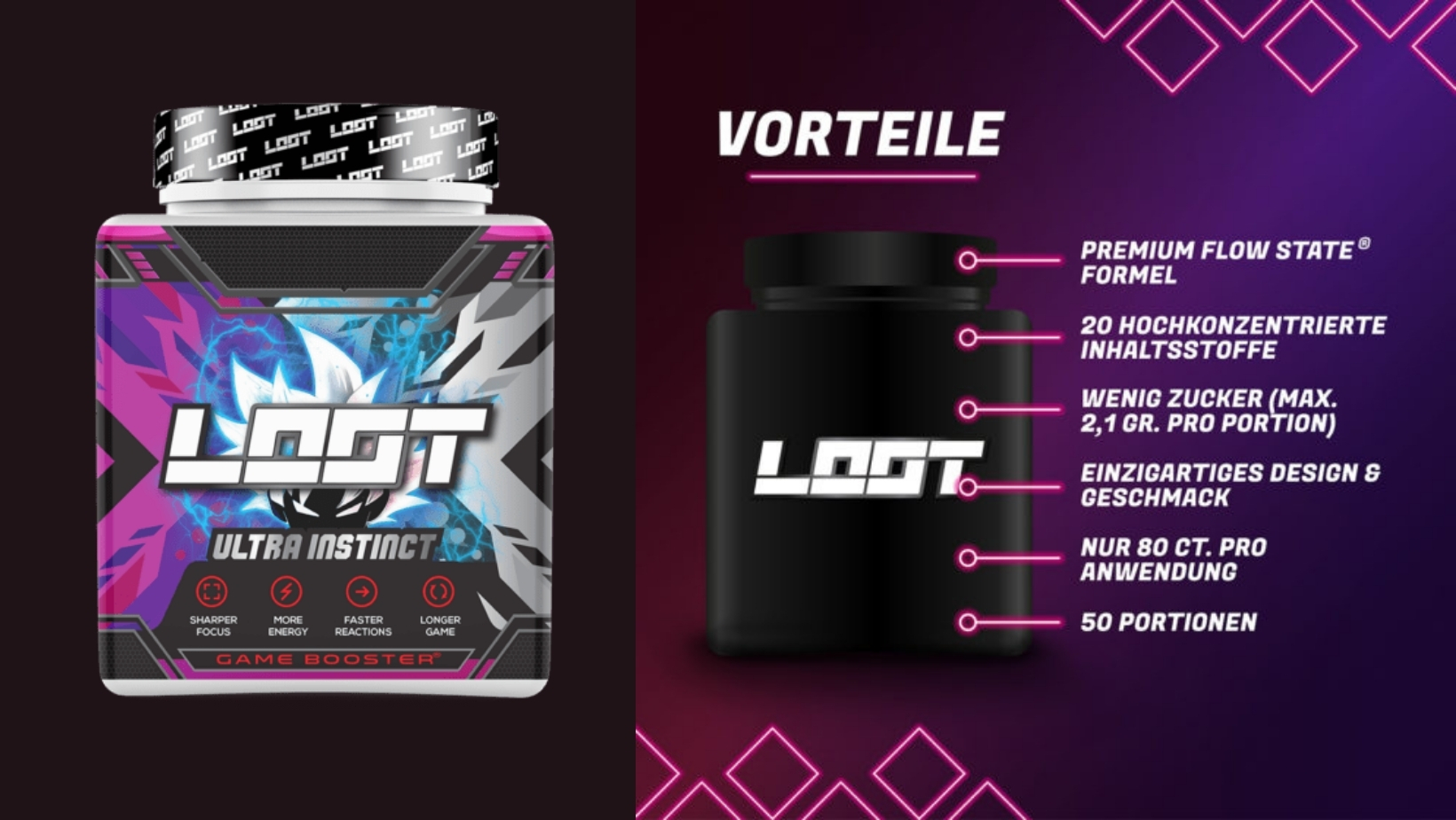 🎮 30% auf LOOT Ultra Instinct Gaming Booster + Gratis Shaker