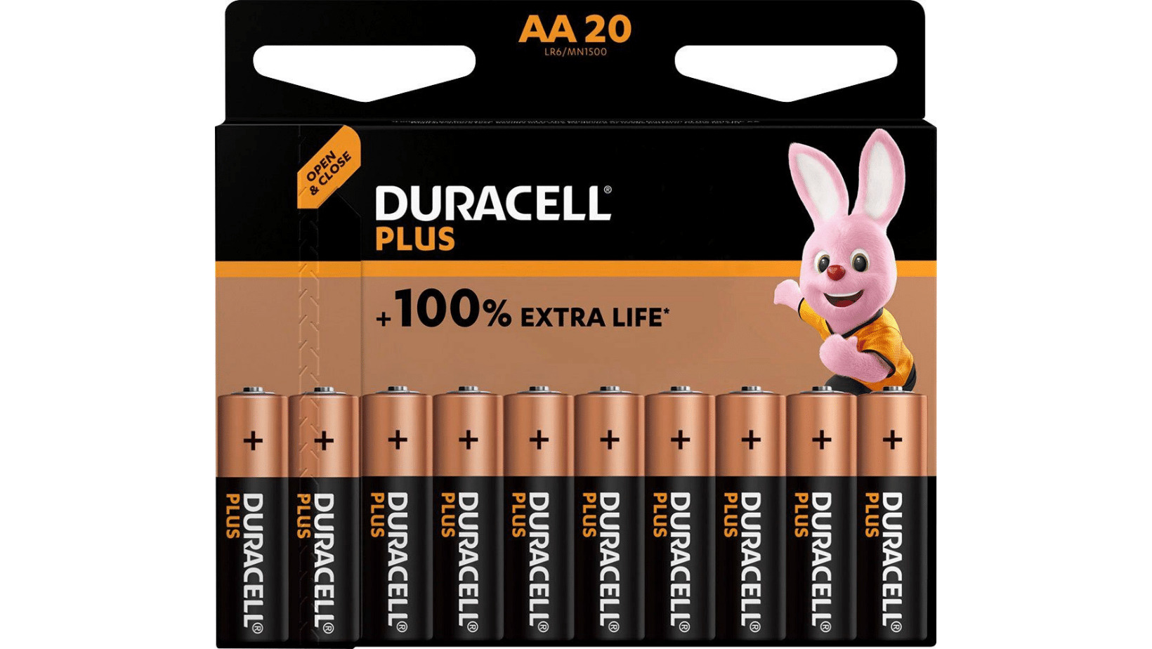 20er Pack Duracell Plus Alkaline Mignon AA LR6 Batterien mit 1,5 V Spannung für 7,51€ (statt 13€)
