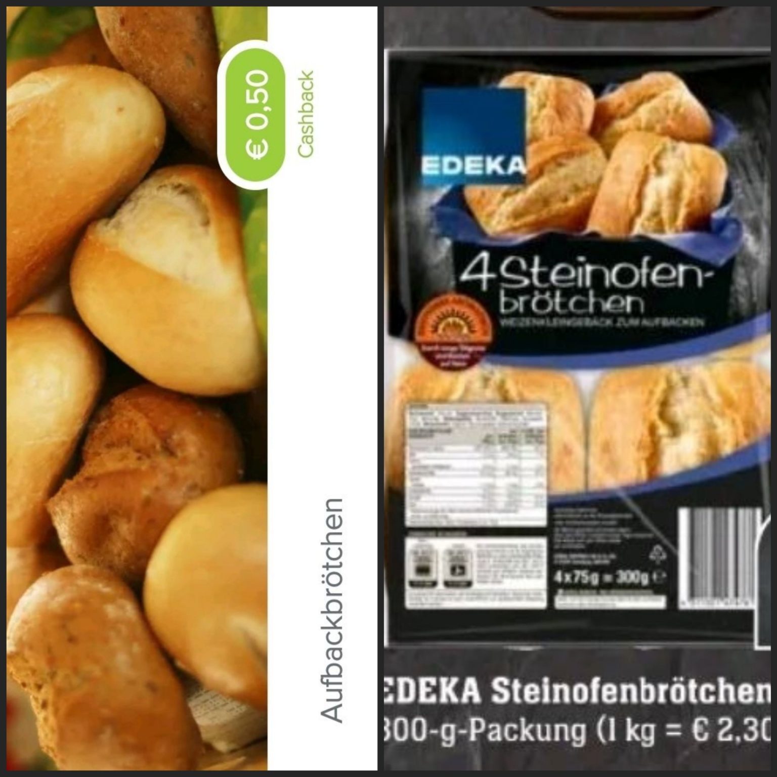 4 Aufbackbrötchen für 19 ct Dank Edeka & Marktguru ( nur noch morgen ...