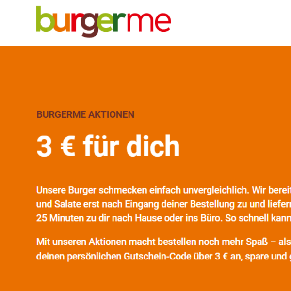 3€ burgerme-Gutschein direkt zum Anfordern!