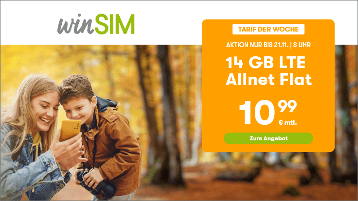 📲 winSIM: Allnet-Flat + SMS-Flat + LTE-Flat + mtl. kündbar