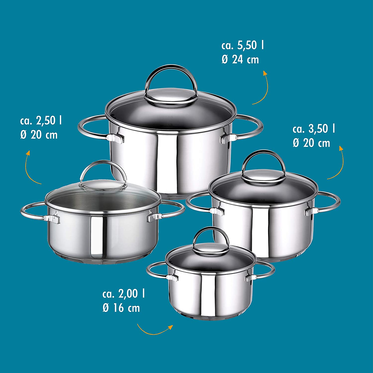 4-tlg. Topfset Rohe Ravenna (für alle Herdarten) für 101,14€ (statt 131€)