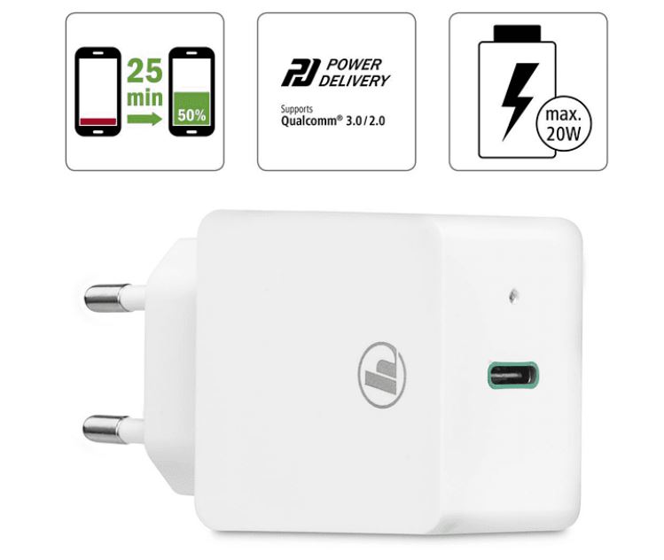 Hama Ladegerät Power Delivery (PD) 20 Watt nur 6,99€ (statt 15€)