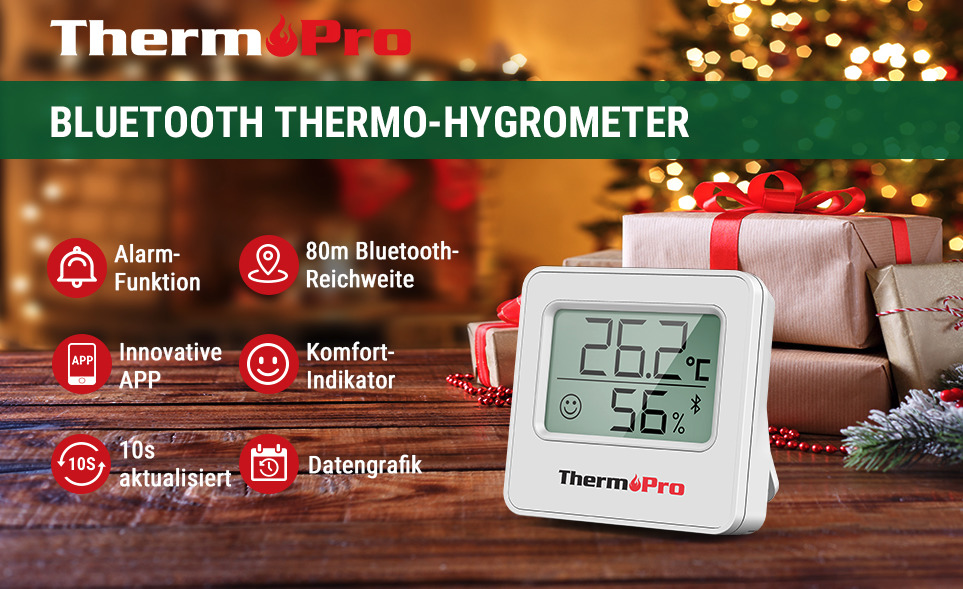 ThermoPro TP357 Bluetooth Hygrometer für 10,97€ (statt 15€)