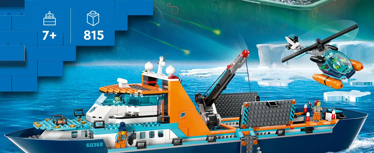 LEGO 60368 City Arktis-Forschungsschiff 🐋 schwimmfähiges Spielzeug-Boot ...