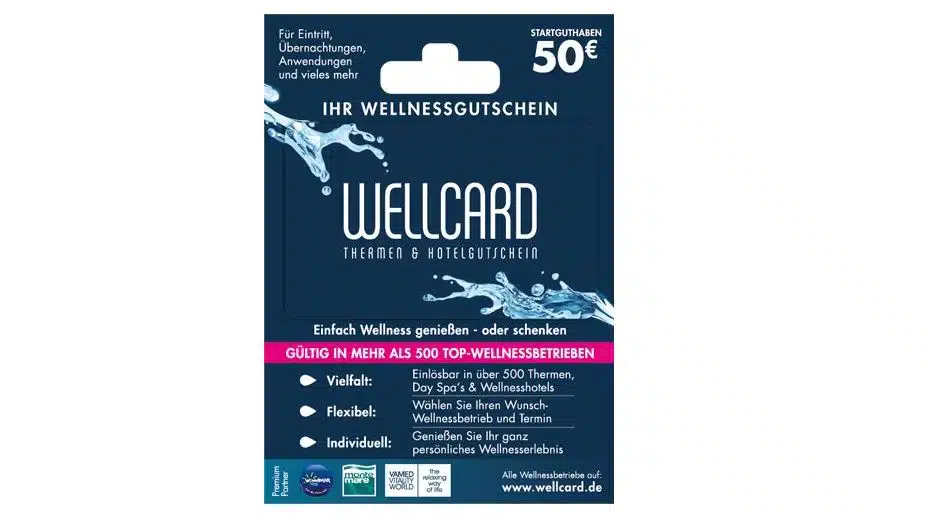 🧖‍♀️ WellCard Wellnessgutschein 50€