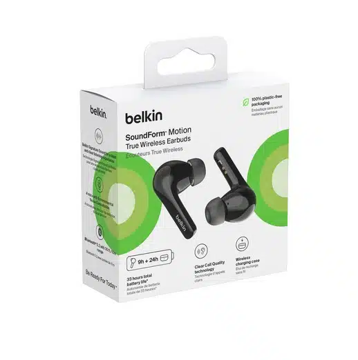Belkin SoundForm Motion Wireless In-Ear-Kopfhörer mit ENC (Schwarz) für ...