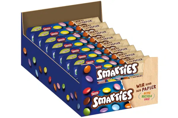 😋 NESTLÉ SMARTIES Hexagon-Rolle, bunte Schokolinsen aus Milchschokolade ...