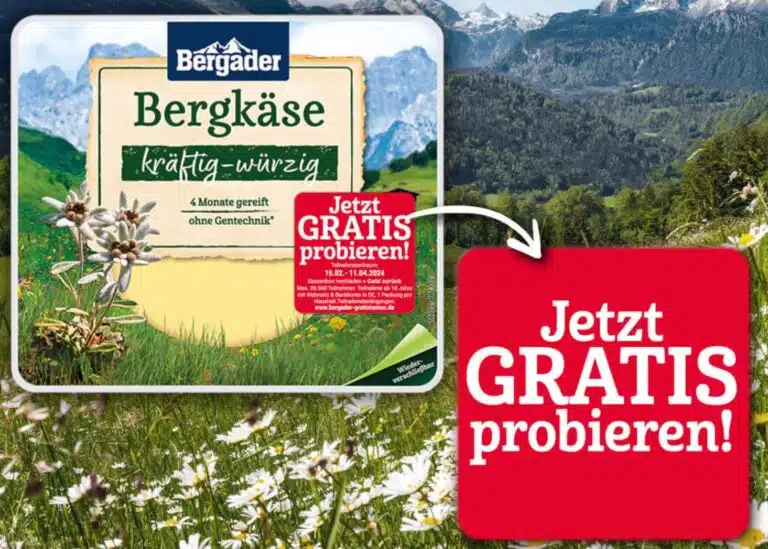 Bergader Käse gratis testen