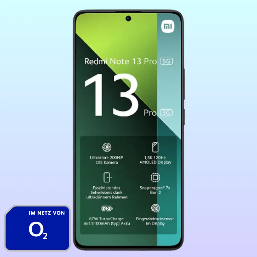 🚀 Xiaomi Redmi Note 13 Pro 5G (256GB) für 1€ + 13GB LTE Allnet für 12 ...