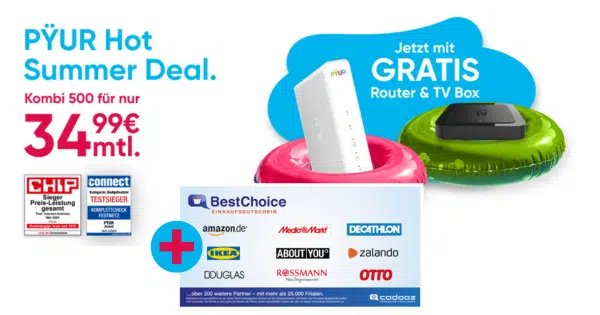 Fette 200€ Bonus für PŸUR Kombi 500 ️ Internet mit 500 Mbit/s + WLAN ...