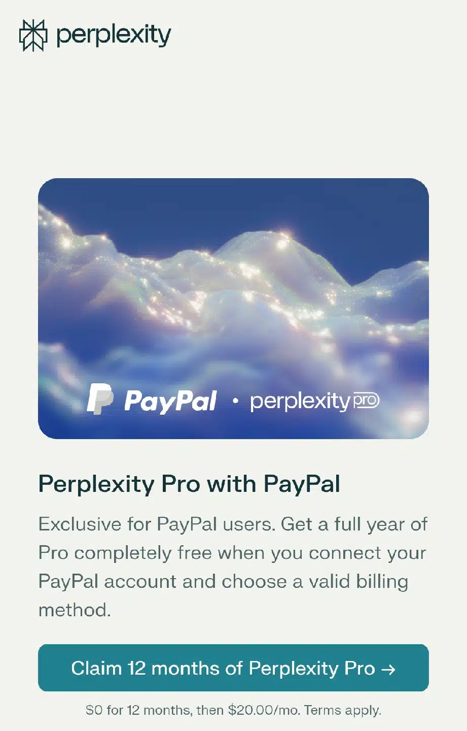 1 Jahr Perplexity Pro gratis – mit PayPal!