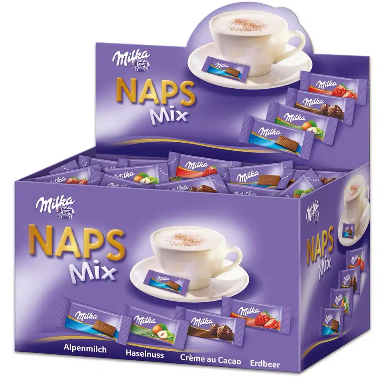 Milka Naps Mix, 355 Naps, Mini-Schokoladentäfelchen 1,702kg für 18,16 ...