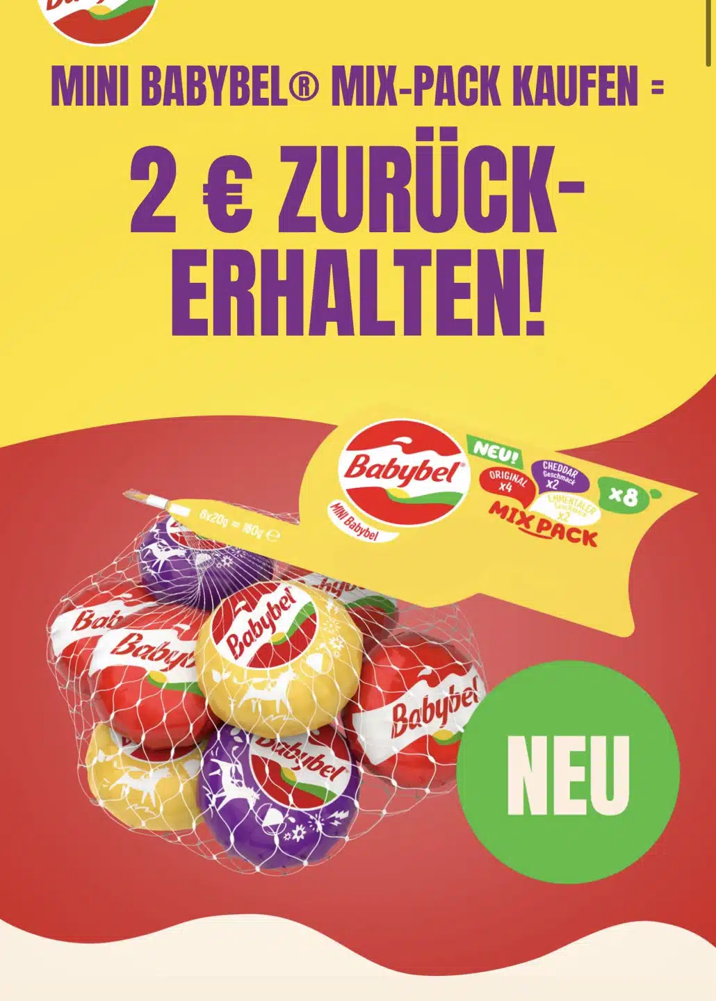 Babybel Cashback: 2 Euro für Mini Babybel Mixpack! 🧀