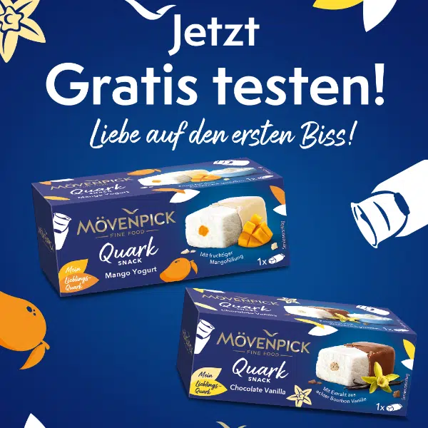 MÖVENPICK gratis testen: Quark Snacks!