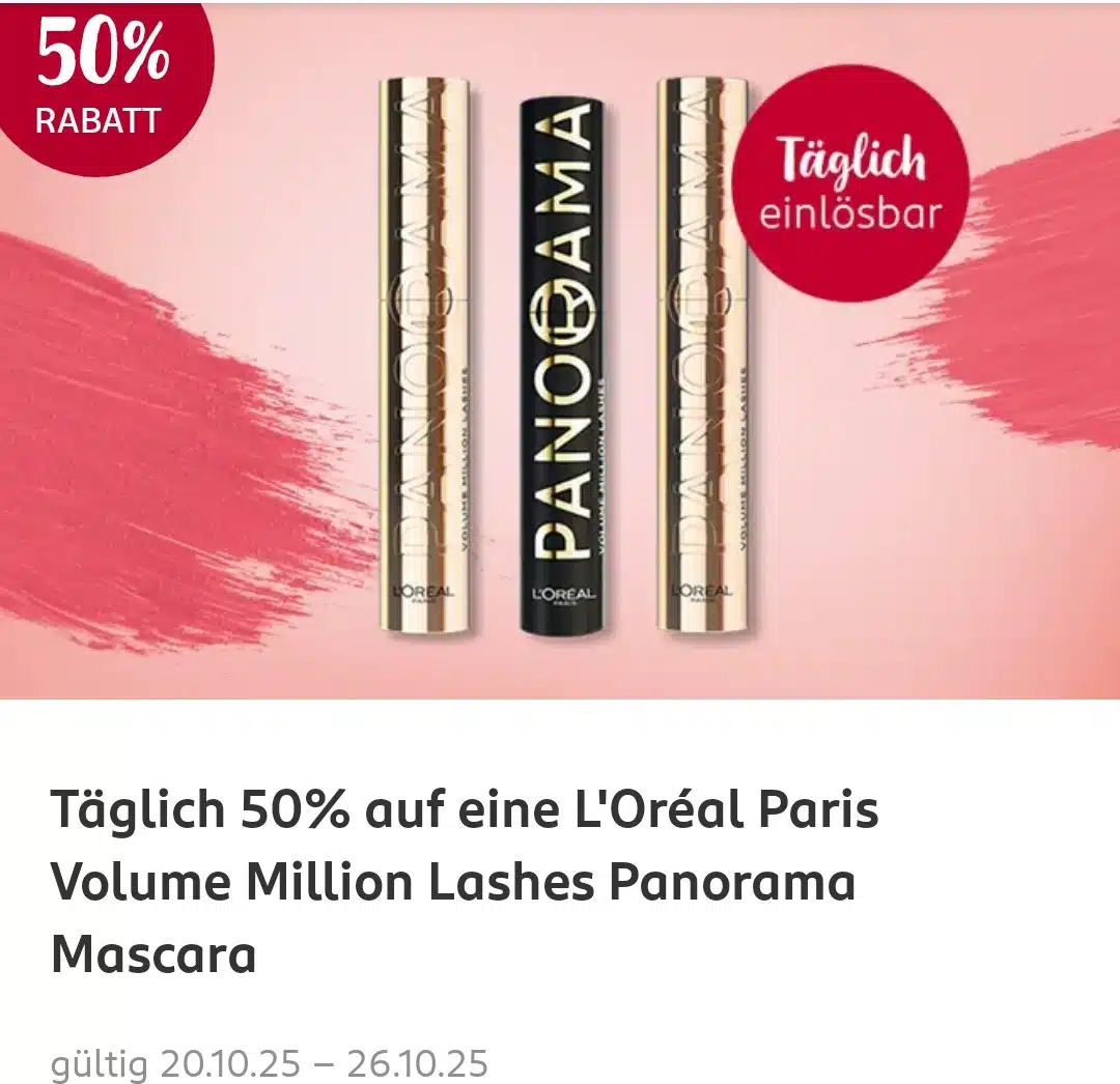 50 % Rabatt-Aktion (Rossmann): L'Oréal Paris Volume Million Lashes Panorama