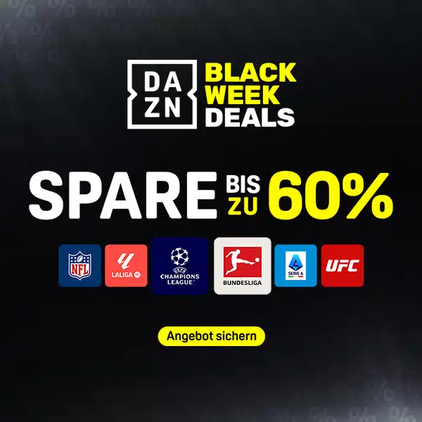 DAZN Black Friday: Super Sports, Unlimited & Plus reduziert!