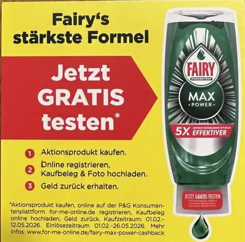 Fairy gratis testen: Fairy Max Power! 😀