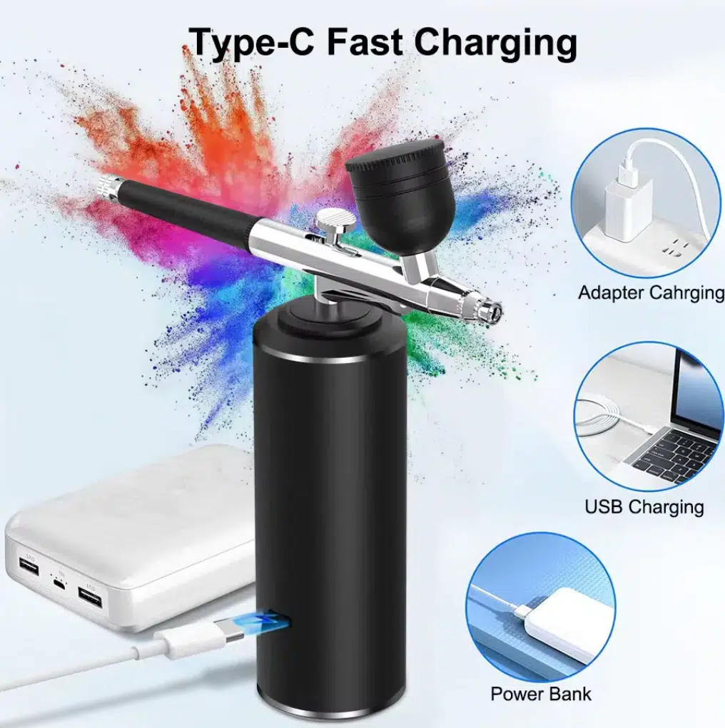 Mini Airbrush-Set mit USB-C für 3D-Druck & Tabletop
