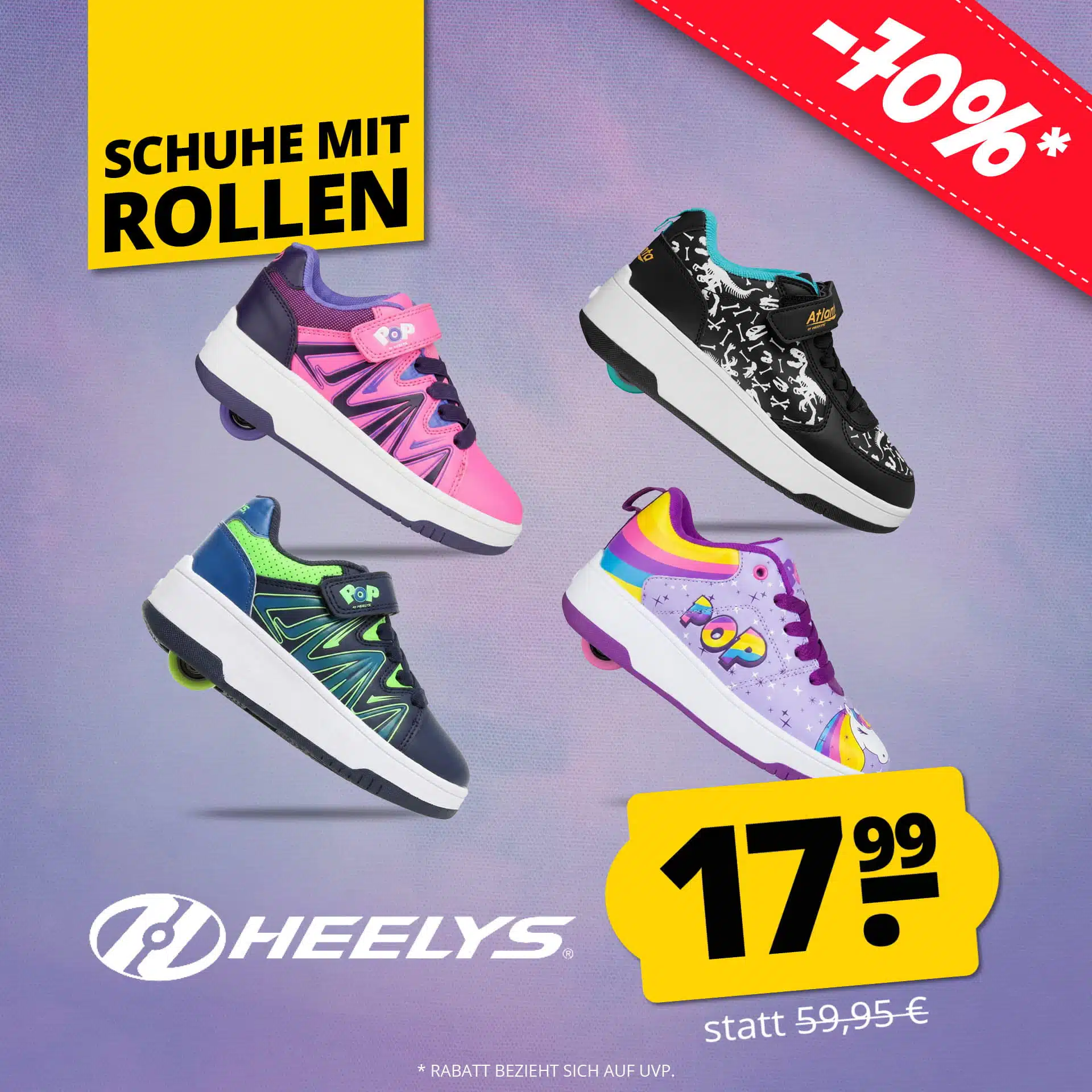 🛼 HEELYS Pop Kinder Schuhe mit Rollen für 22,94€ (statt 38€)