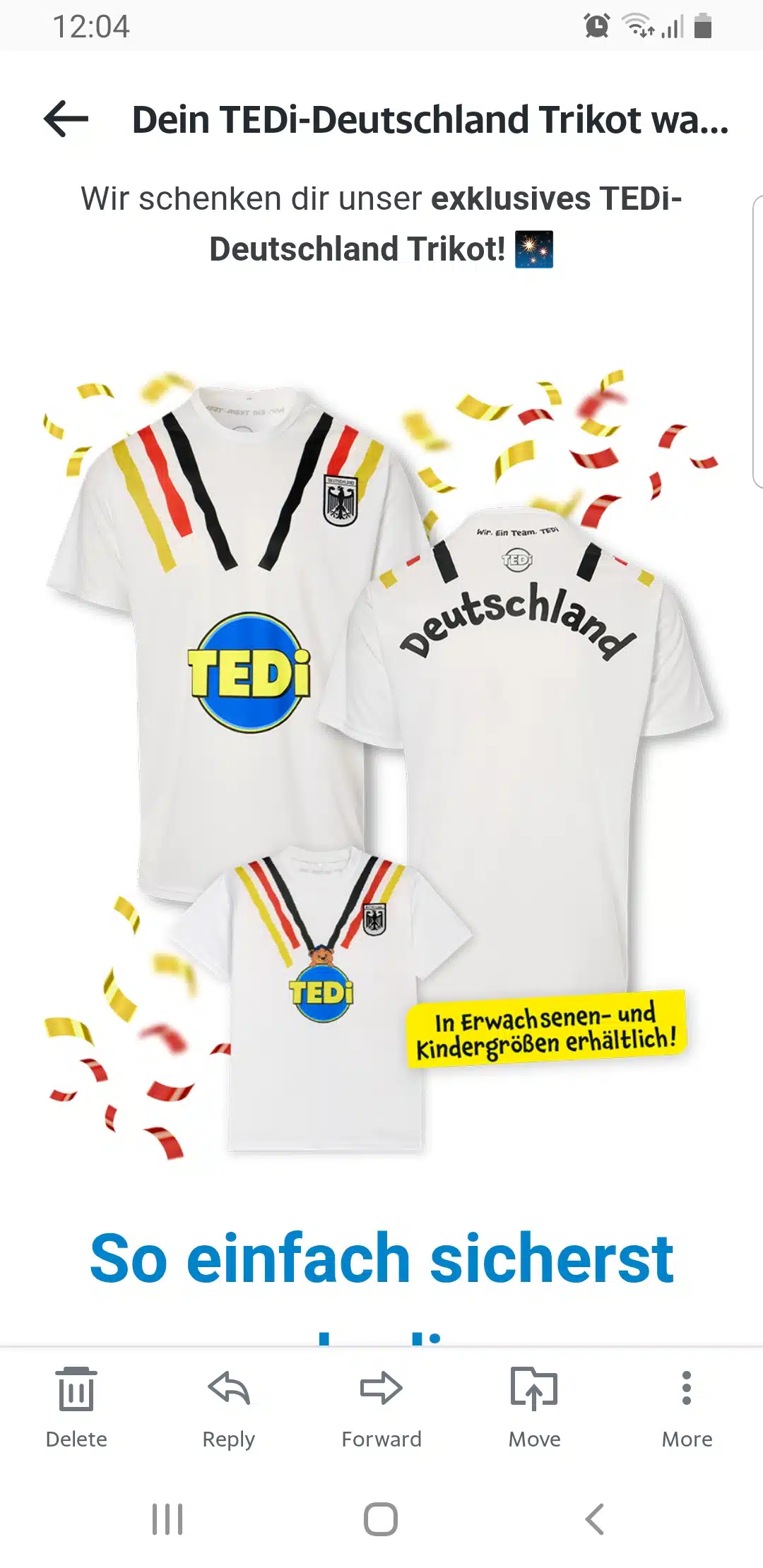Tedi: GRATIS Deutschland Trikot mit Newsletter-Coupon (MEW 5€)