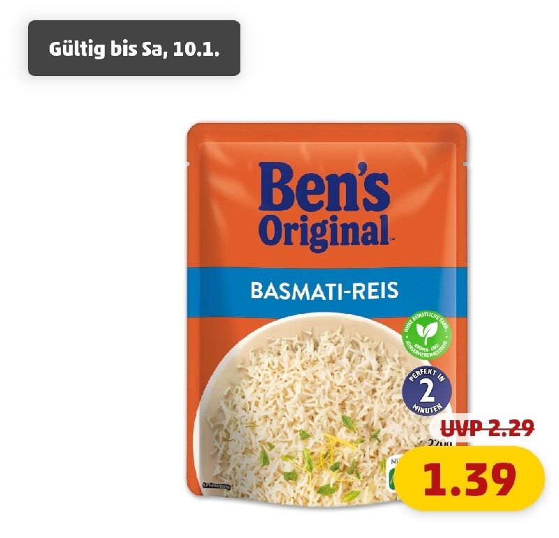Ben's Original Express Reis gratis testen! 🍚