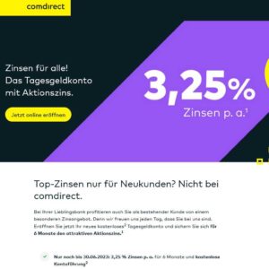 Comdirect Tagesgeld Zinsen Aktuell