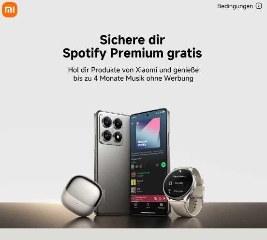 Bis zu 4 Monate Spotify Premium kostenlos bei Kauf von Xiaomi, Poco, Redmi