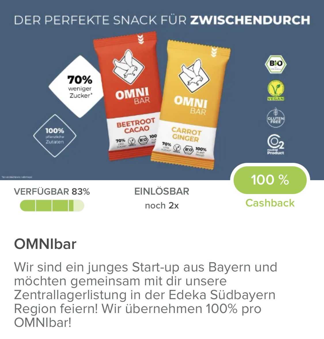 Marktguru: 2x OMNIbar gratis (regional Südbayern?)