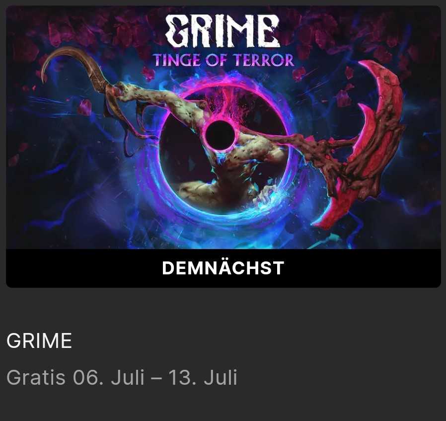 Gratis PC-Game Grime bei Epic